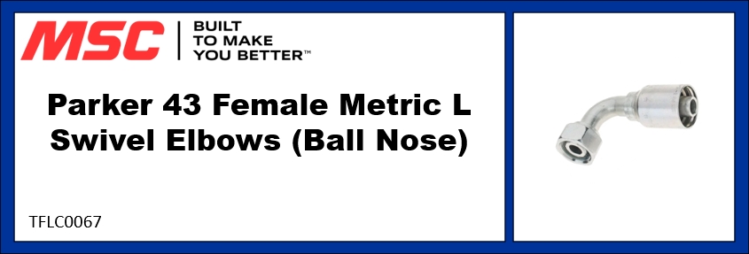 Parker 43 Female Metric L Swivel Elbows (Ball Nose) – MSC