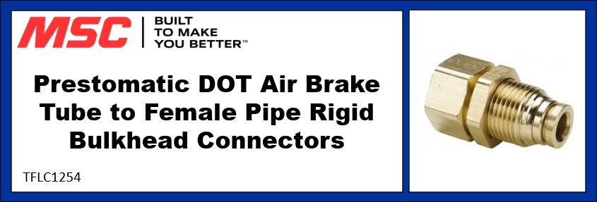 Prestomatic DOT Air Brake Tube to Female Pipe Rigid Bulkhead Connectors ...